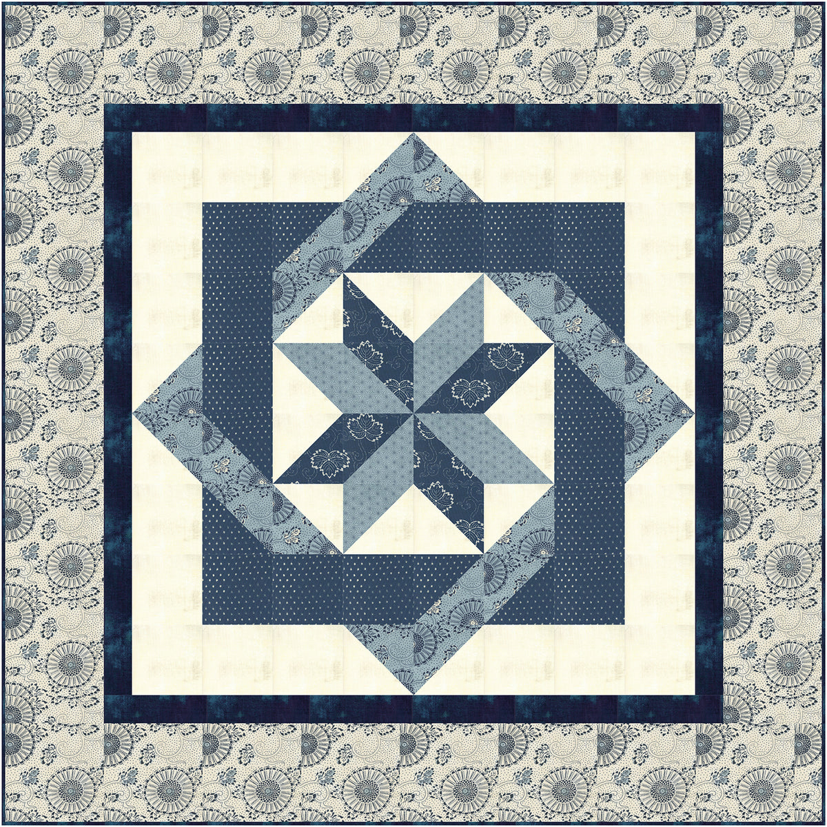 Labyrinth quilt kit Lap size Indigo Blooming – Debbie Maddy