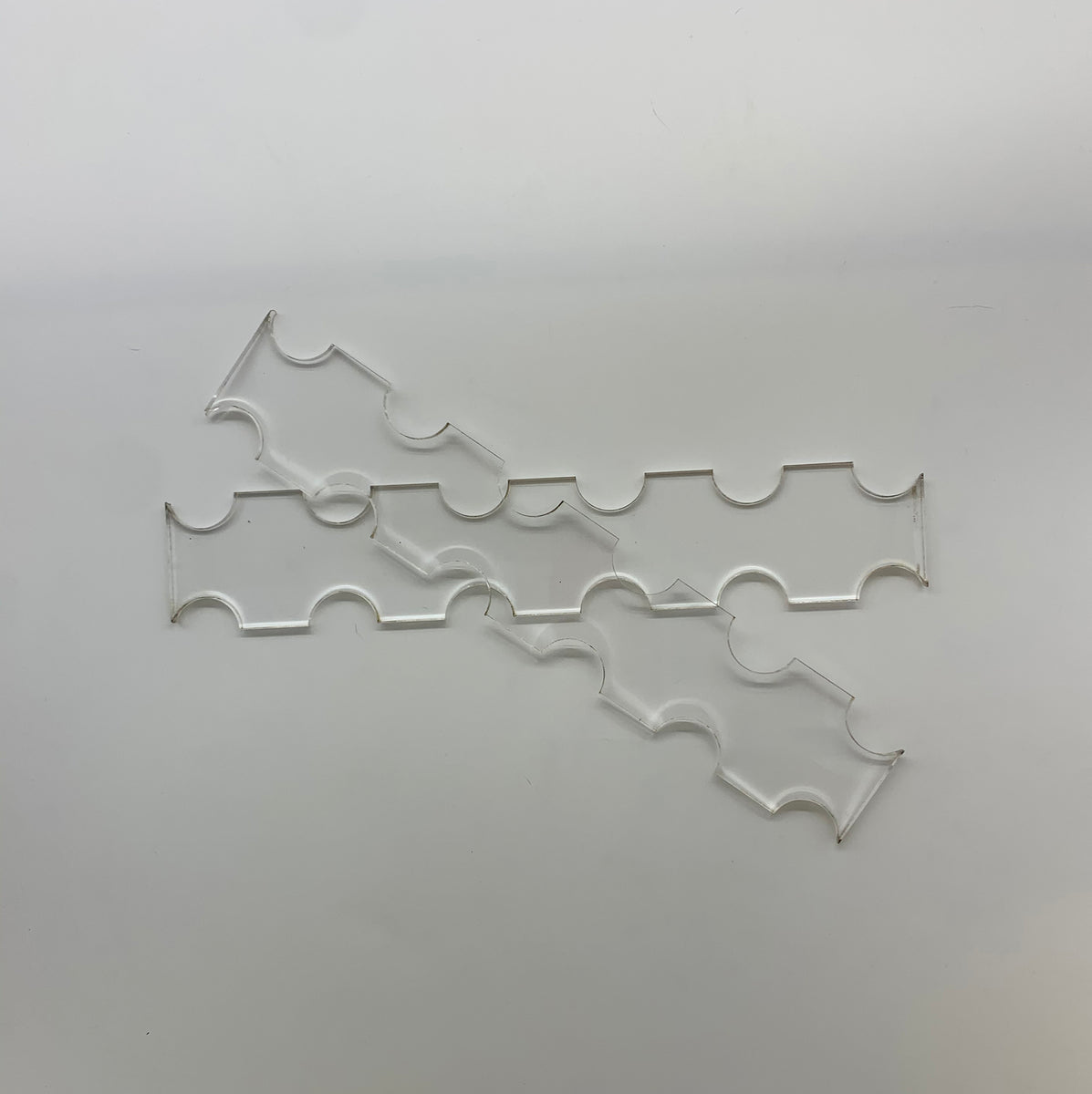 Acrylic Rectangle 2" X 8" with half circles cut out. – Debbie Maddy